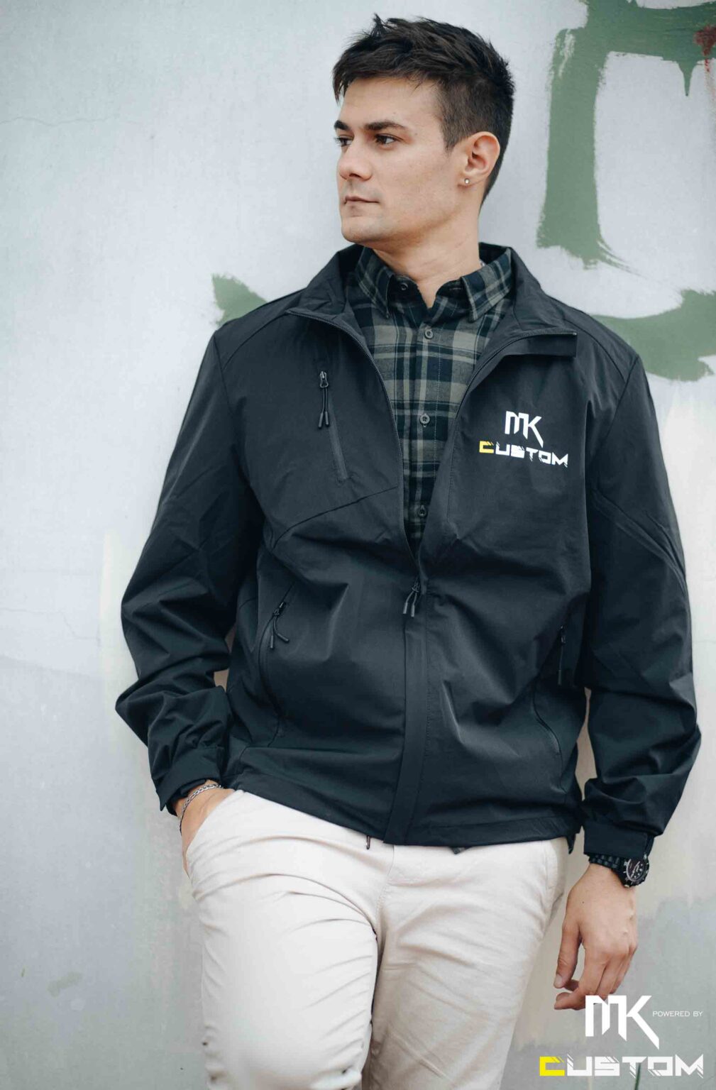 MK CUSTOM - Wind Breaker doble capa Negro - MK CUSTOM