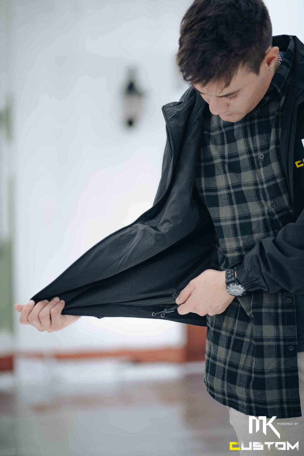 MK CUSTOM - Wind Breaker doble capa Negro - MK CUSTOM